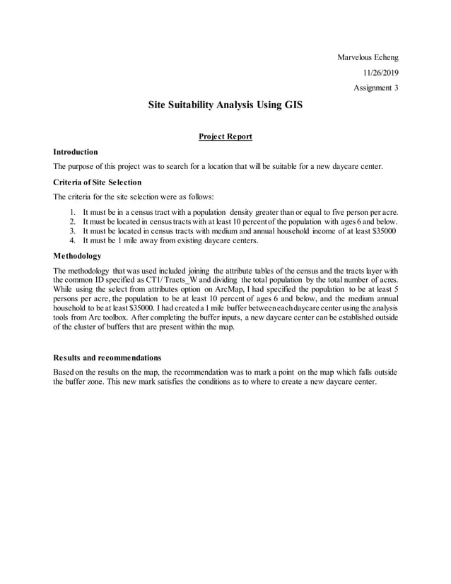 GIS work sample | PDF