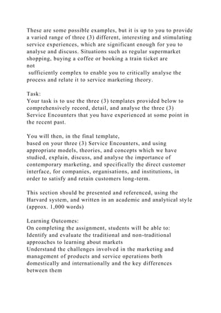 Assignment 3 Service Encounters Analysis-----------------.docx ...