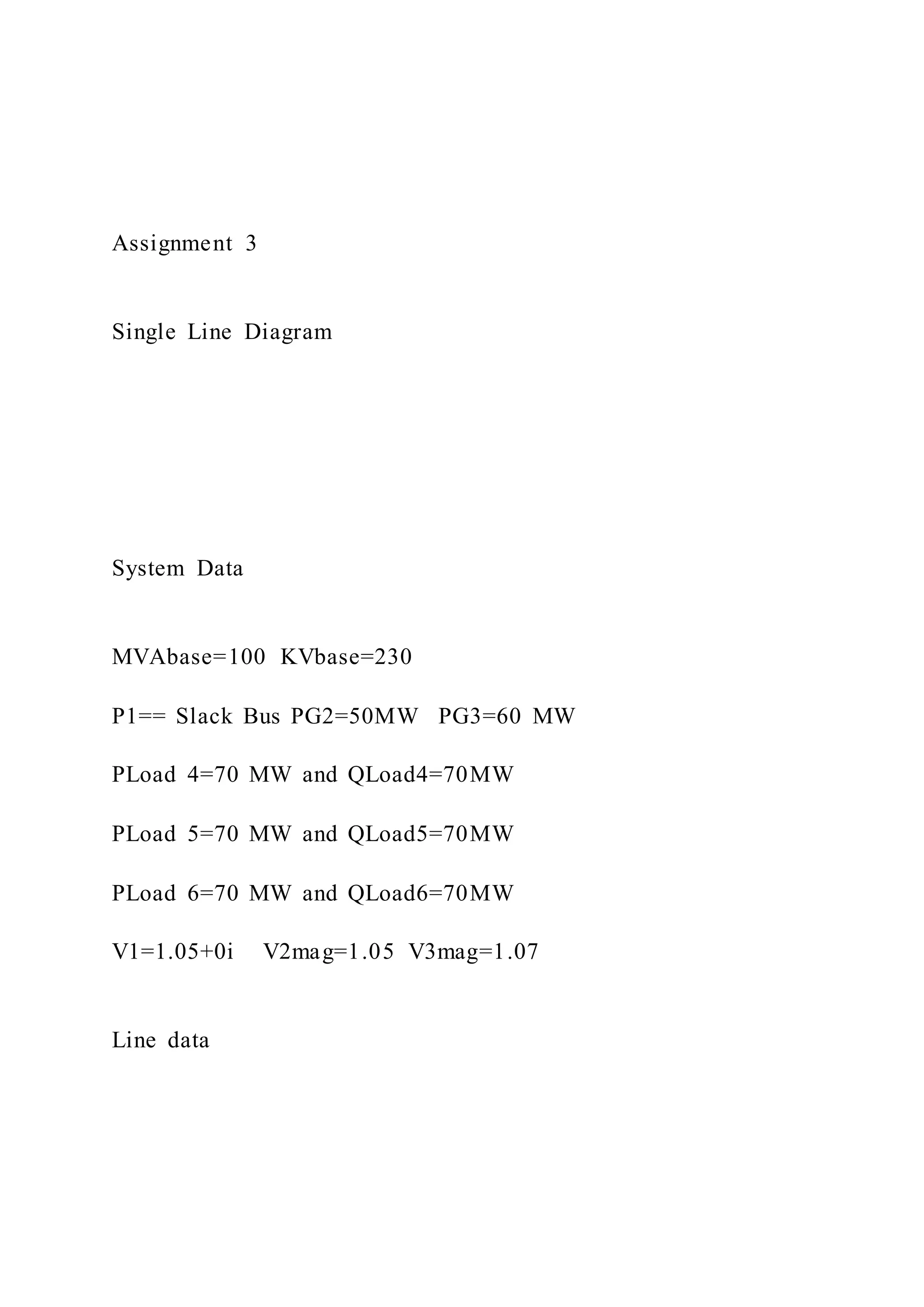 Assignment 3 Single Line Diagram System | PDF