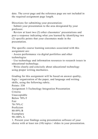 Assignment 3 Technology Integration PresentationThroughout th.docx ...