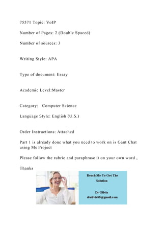 Assignment 3 VoIP Part 1 (Work Breakdown Structure)This ass.docx ...