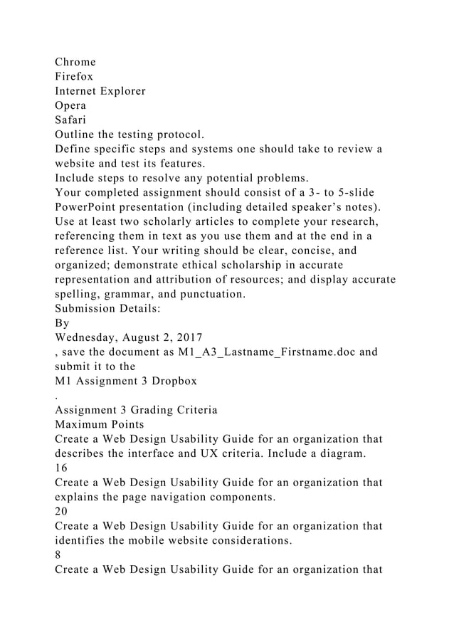 Assignment 3 Web Design Usability Guide PresentationBefore you .docx | Web Design and HTML ...