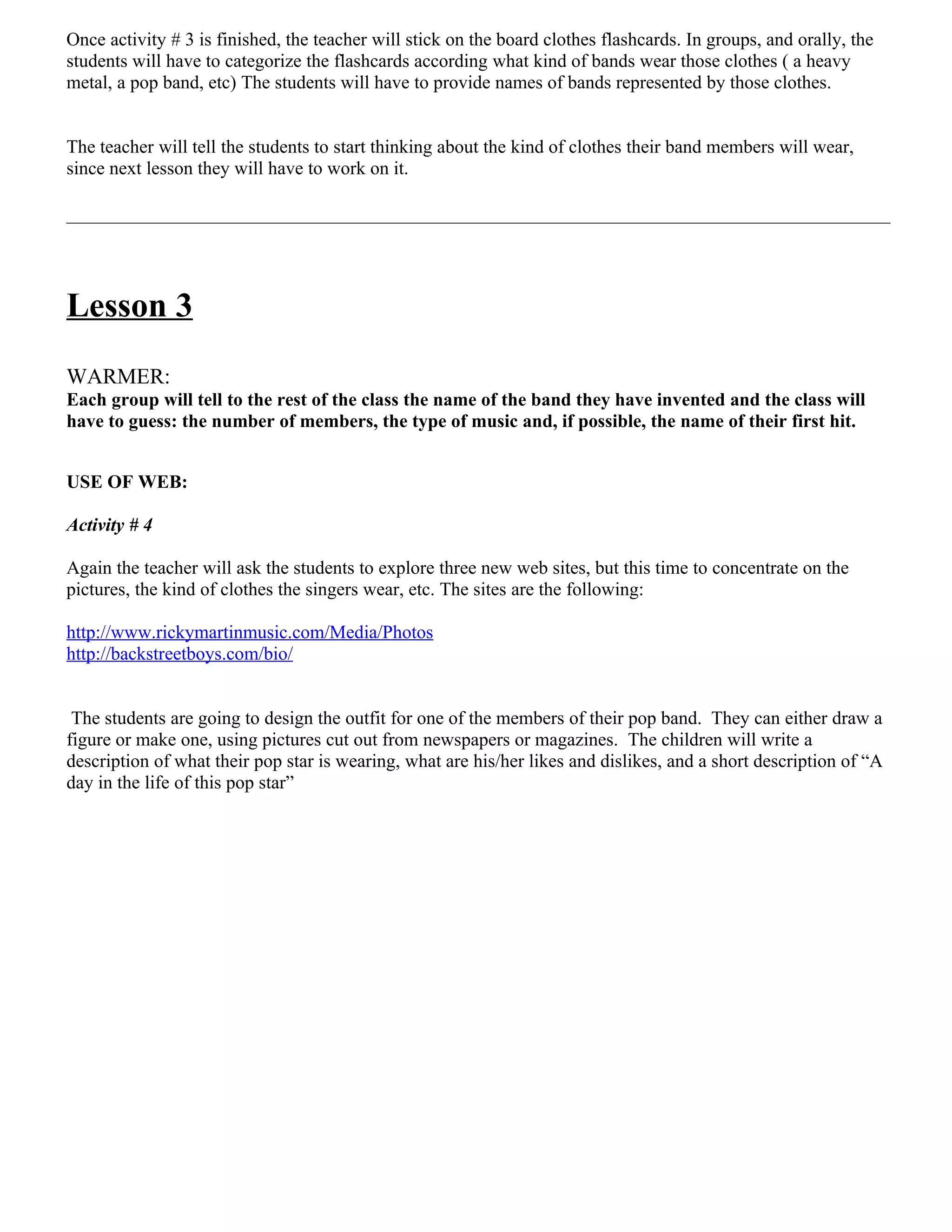 Assignment 3 webquest lesson plan | DOC