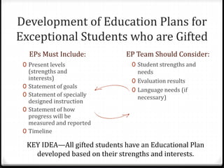 Florida Statutes Relevant to Gifted | PPTX