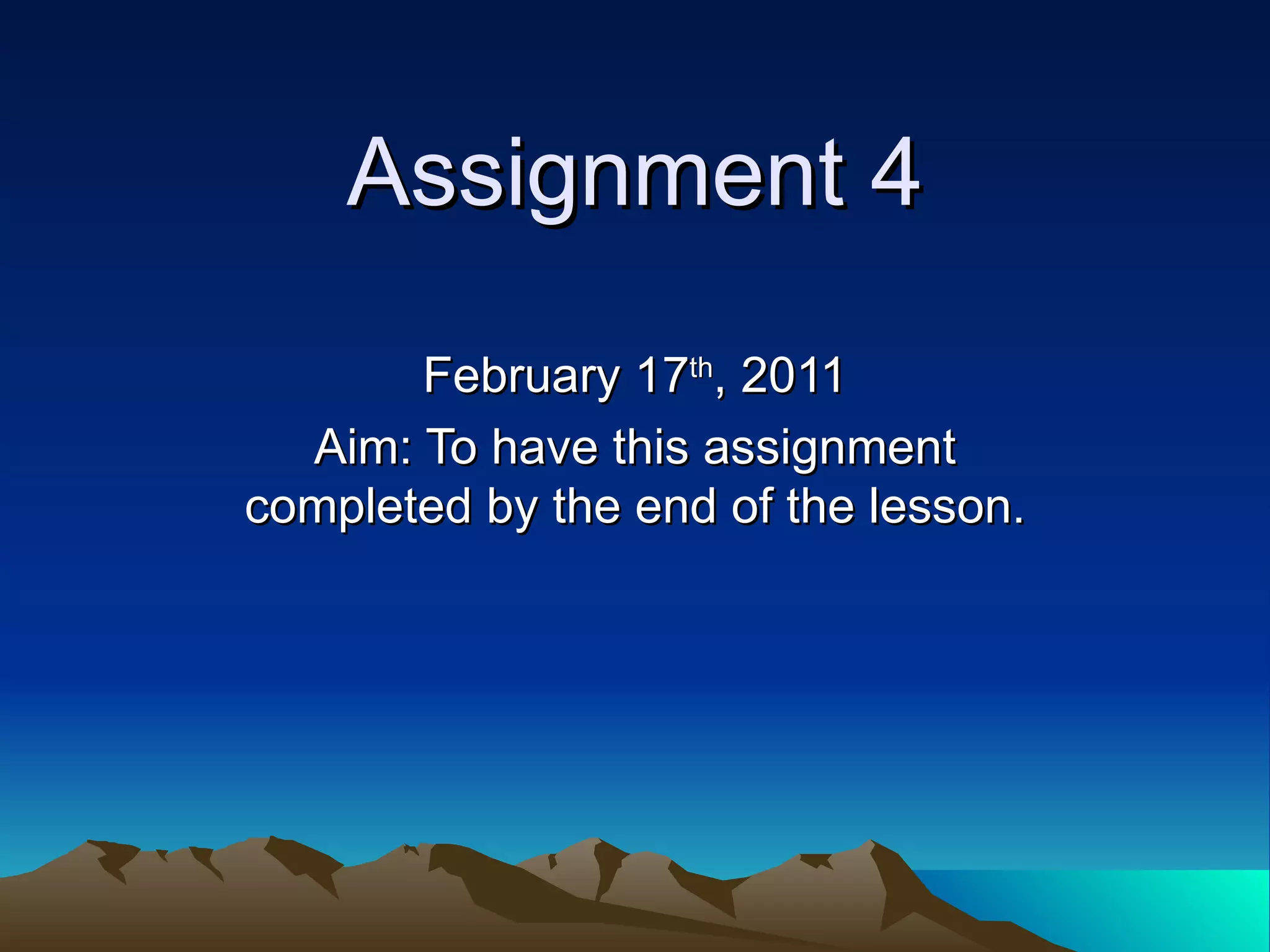 Assignment 4 | PPT