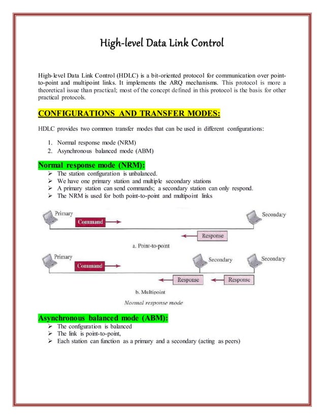 High-level Data Link Control | PDF
