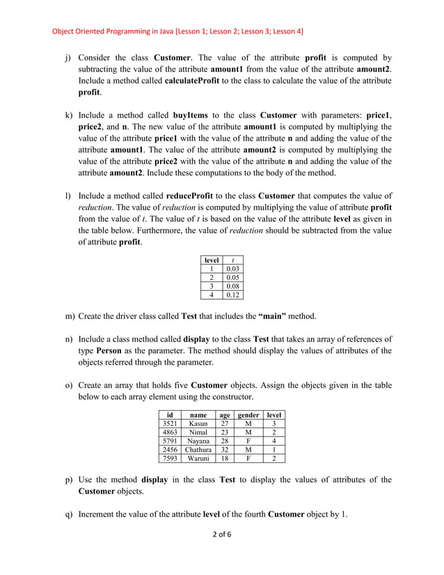 Object Oriented Programming Assignment 4 | PDF