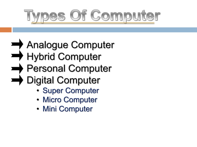 HIERARCHY OF COMPUTER/TYPES OF COMPUTER | PPTX