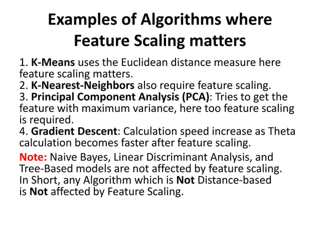 Data Preprocessingfeature Scaling Methods Ppt