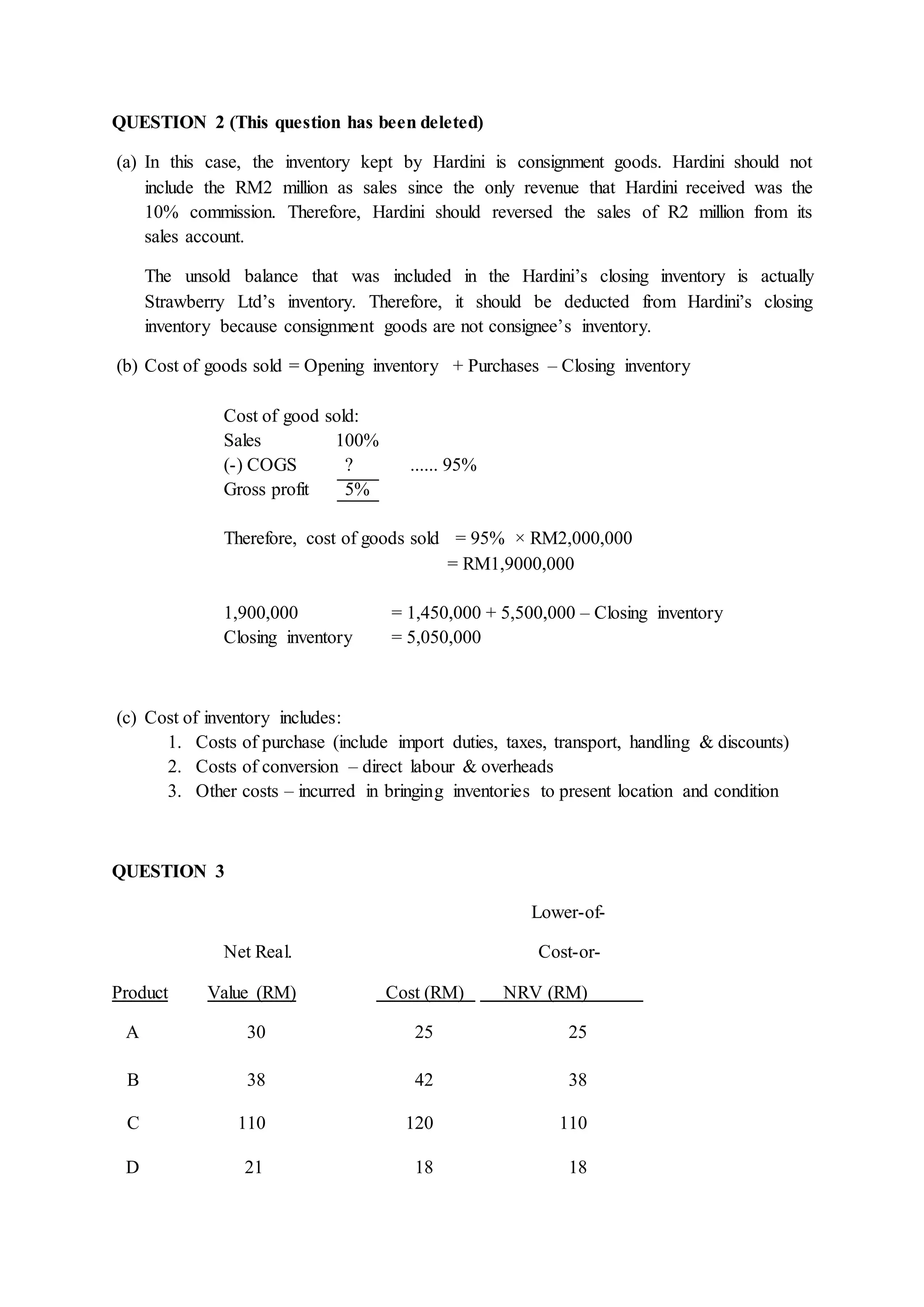 Assignment4 -inventoryanswer | DOCX
