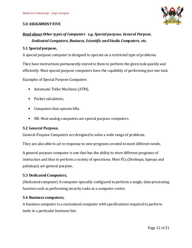Assignment 4,5,6 technological matrixing and types of computers