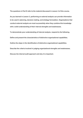 ASSIGNMENT 4 BU470 Strategic Management | PDF