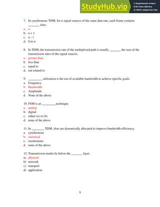 Assignment 4 Ch5 6 7 8 Data Communications | PDF