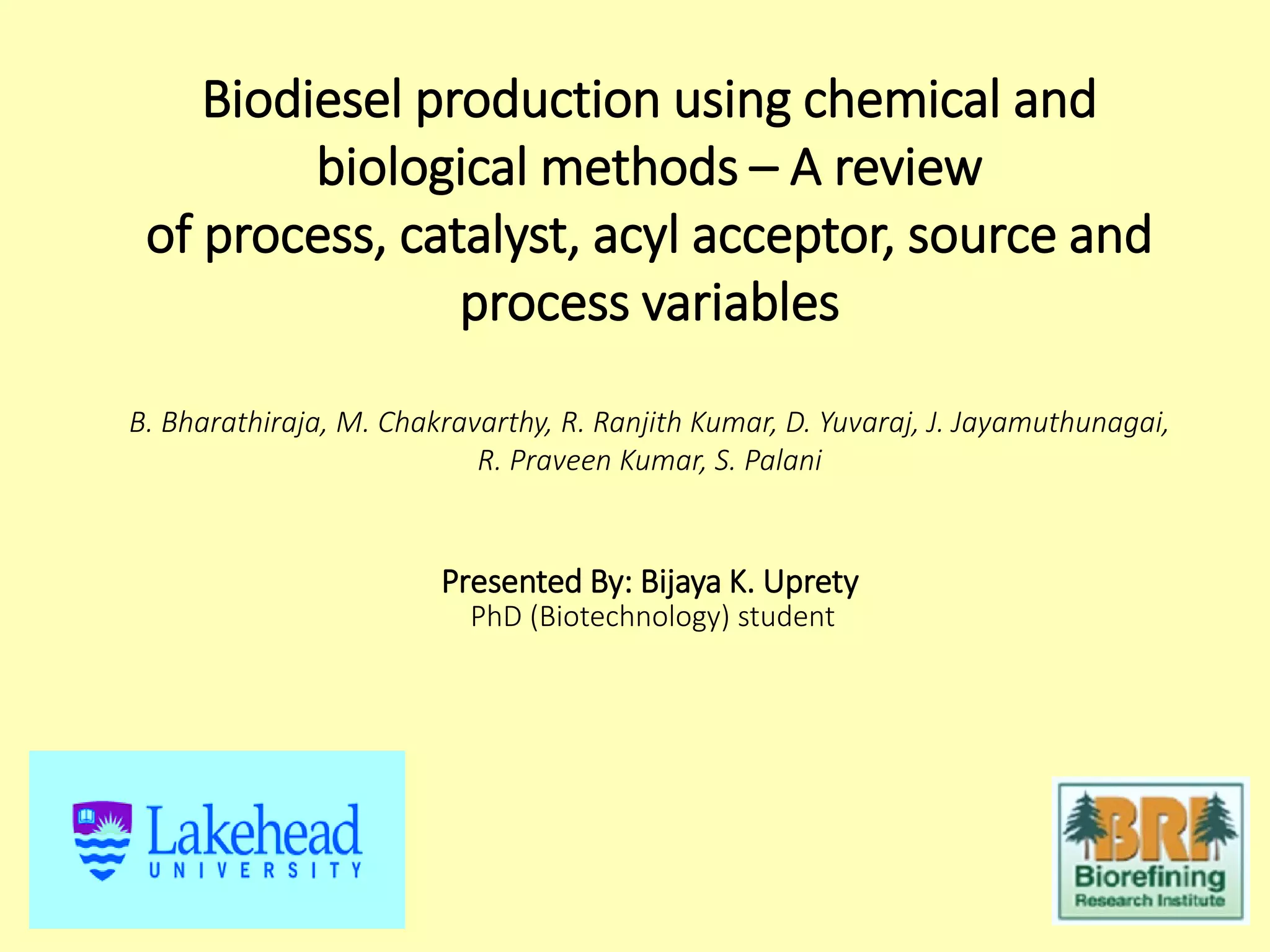 Biodiesel production process | PDF