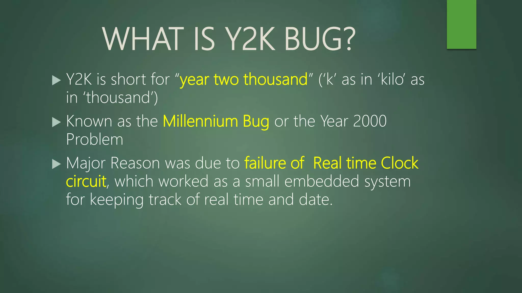 Embedded Systems FIASCOS - Y2K Bug | PPT