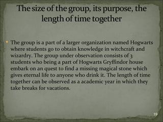Harry Potter and Group Dynamics | PPT