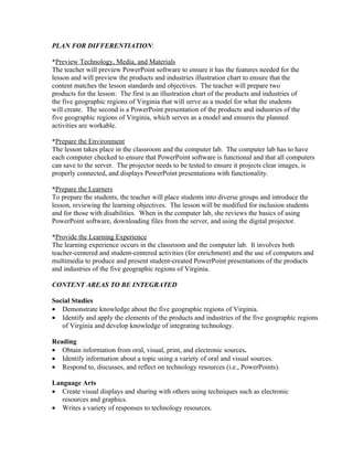 Assignment 5 Integrated Lesson Plan | PDF