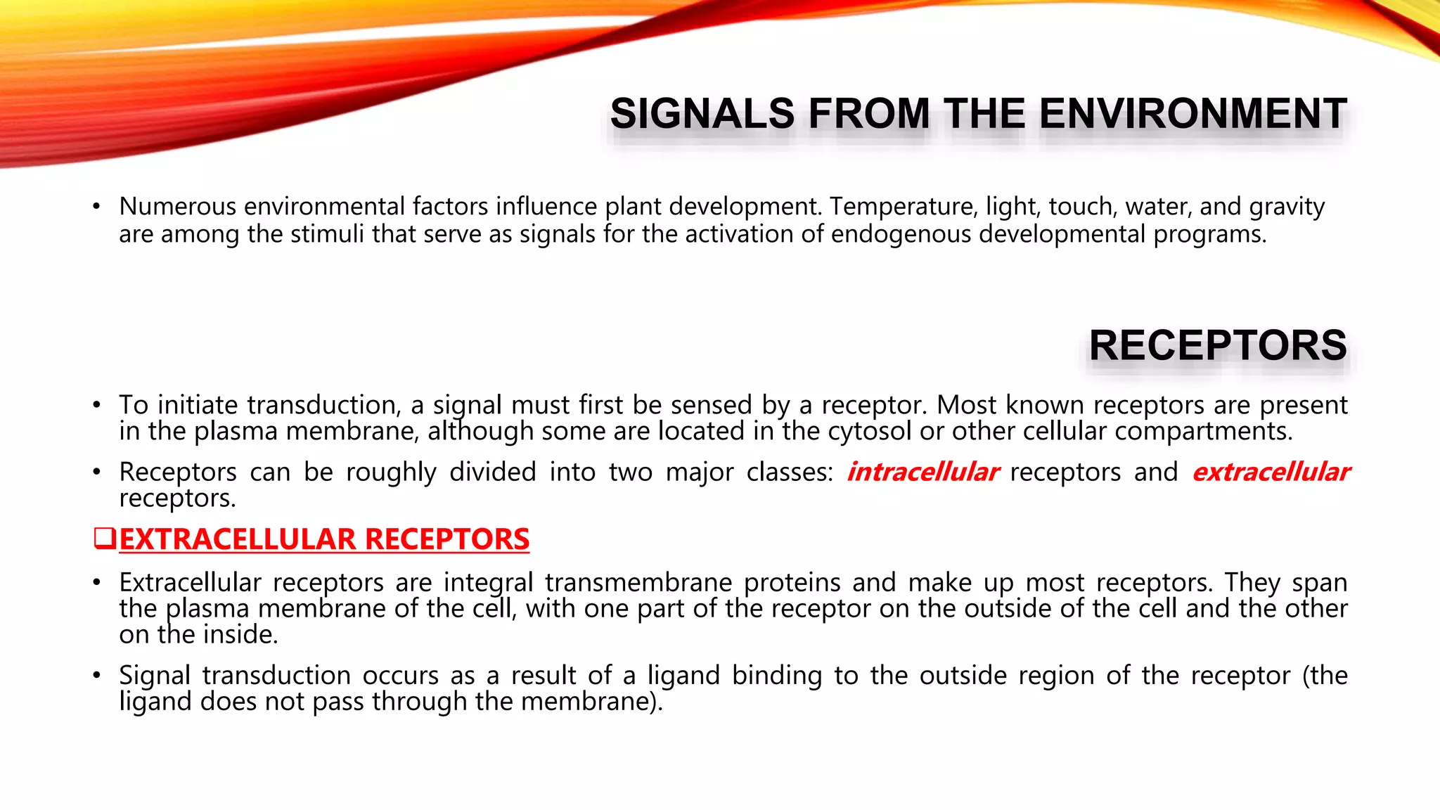 Signal transduction principle and mechanism in plants | PPTX