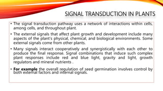 Signal transduction principle and mechanism in plants | PPTX