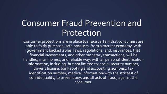 Assignment 5 consumer fraud protection