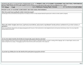 Assignment 5 draft iep | PPTX