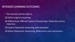 Deductive reasoning | PPTX