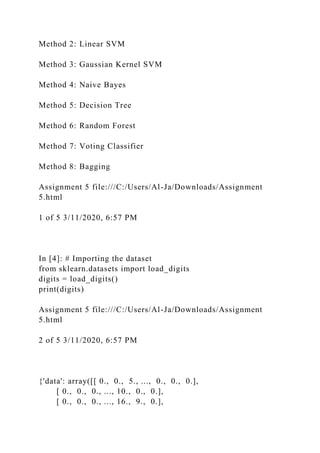 Assignment 5 Multi-ClassificationDue date Mar 13th, 2020.docx