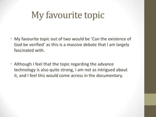 Assignment 5 my two chosen topics media | PPT