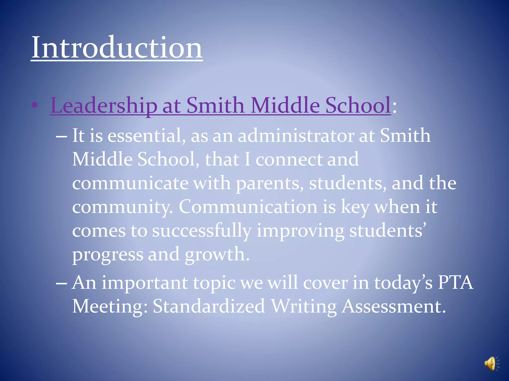 PTA Meeting - Smith Middle School (Scott's Assignment) | PPT