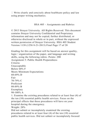 Assignment 5 Public Health Preparedness Due Week 10 and worth.docx ...