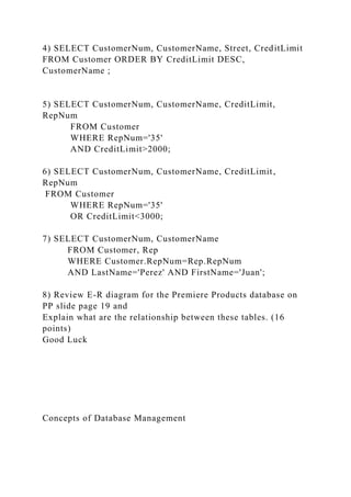 Assignment 5Understanding SQL100 points (Questions 1 to 7 eac.docx