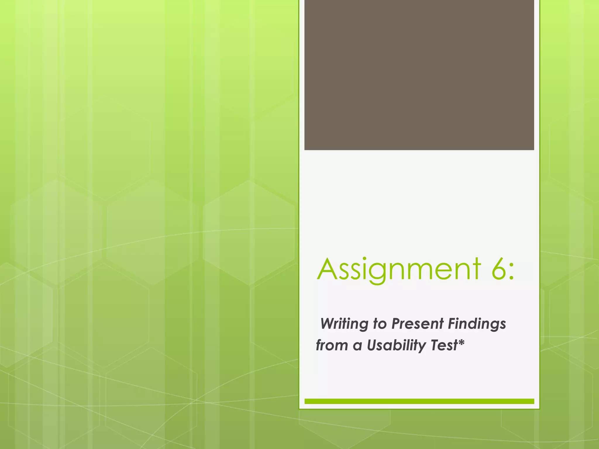 Usability Test Overview | PPT