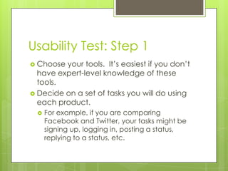Usability Test Overview | PPT