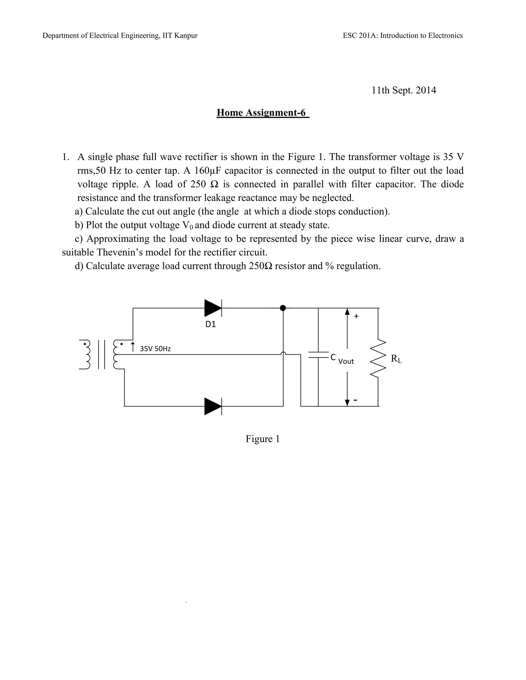 questions on diode analysis: Assignment6 | PDF