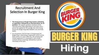 ORGANISATIONAL HR STRATEGIES OF MC'D AND BURGER KING | PPTX