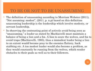 Unassuming Definition