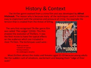 Assignment 8: Synoptic Research of Thriller Genre | PPTX