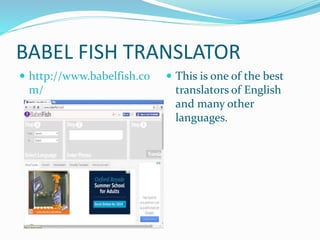 recommended websites to learn English | PPT