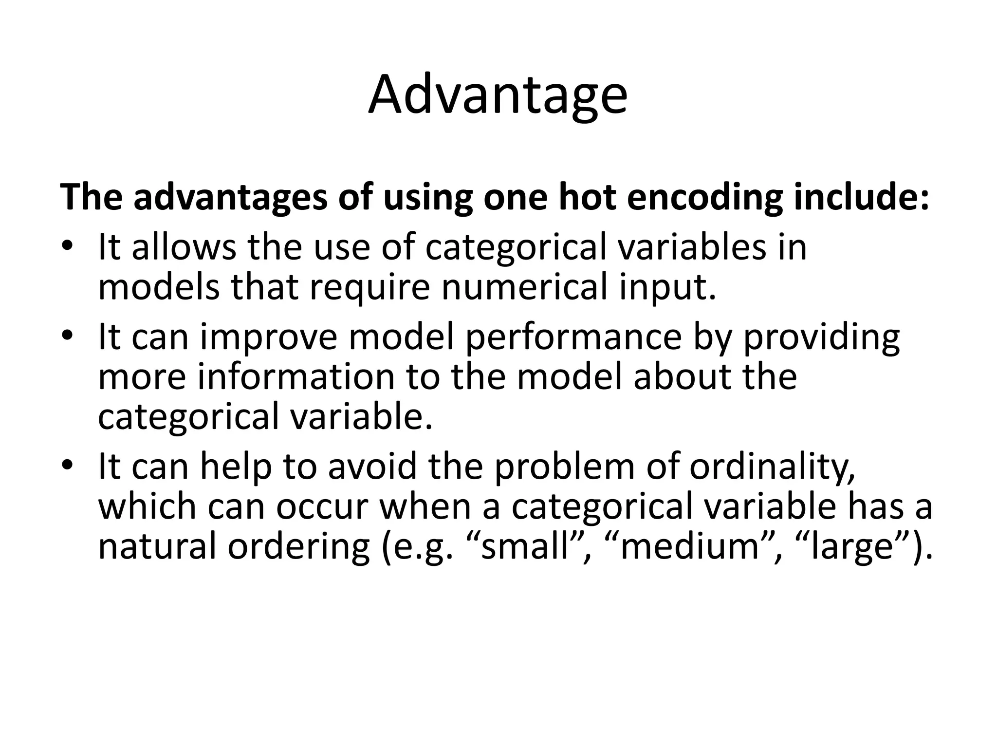 Data Preprocessing: One Hot Encoding Method | PPTX