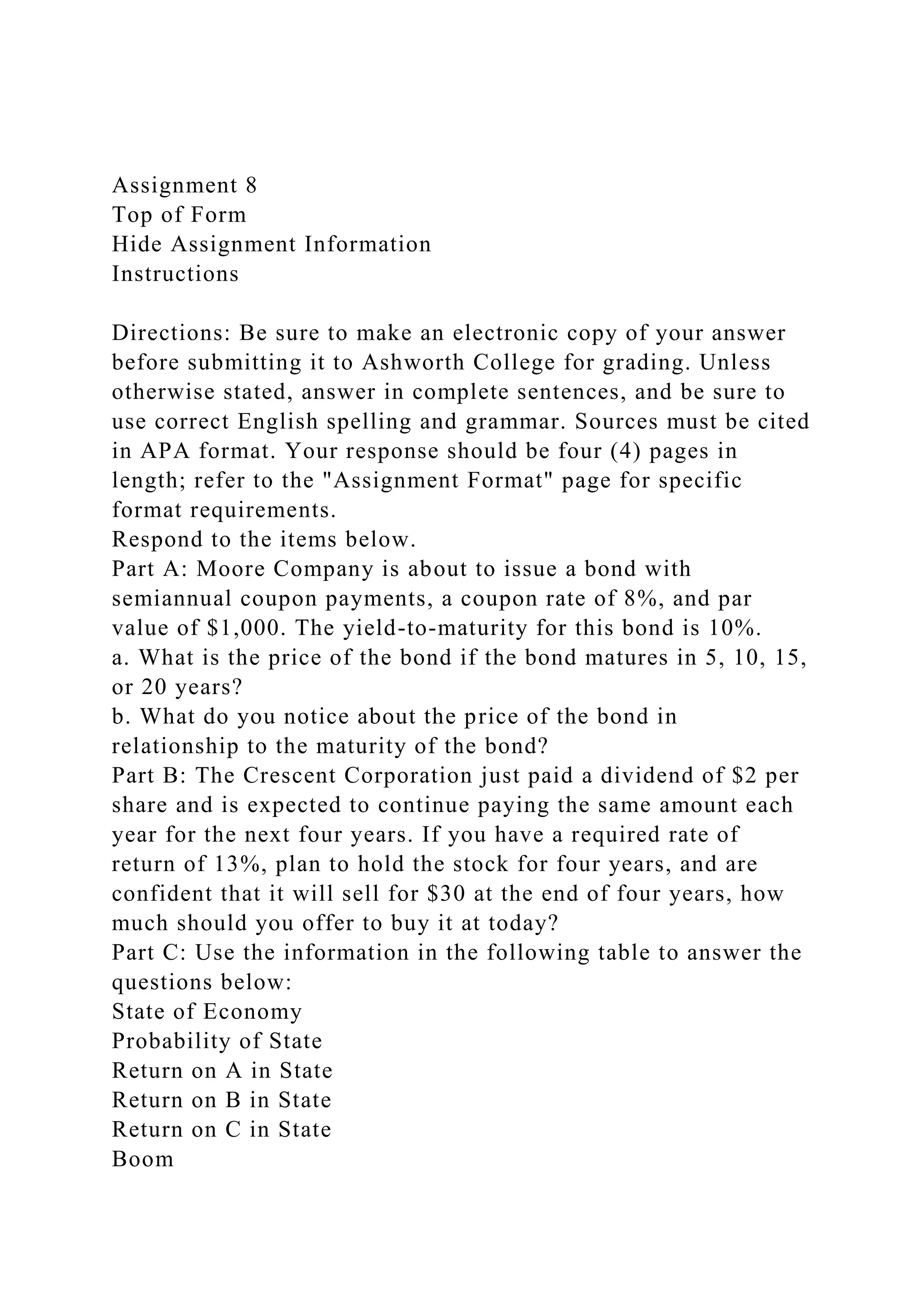 Assignment 8Top of FormHide Assignment InformationInstructio.docx