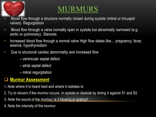 Heart Sounds and Murmurs | PPT