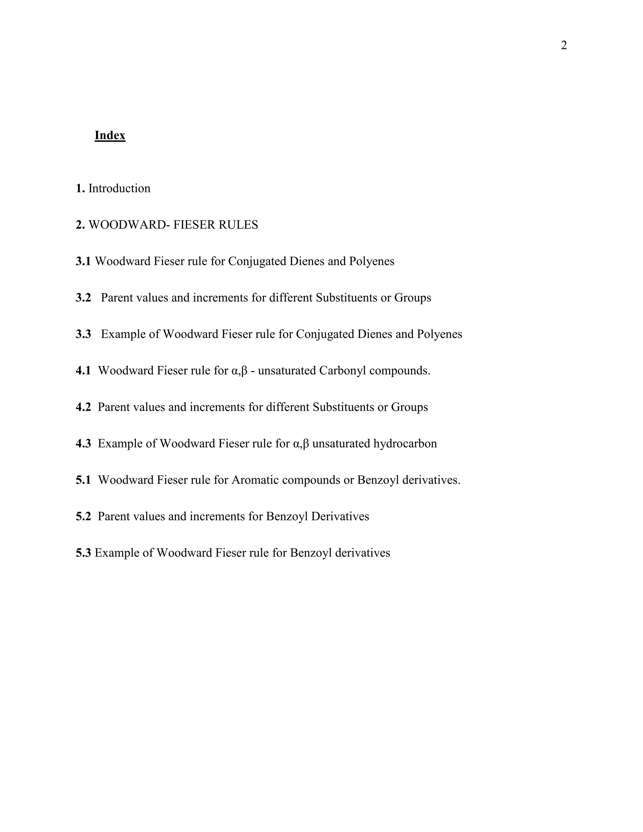Woodward Fieser Rules for UV spectrometry | PDF