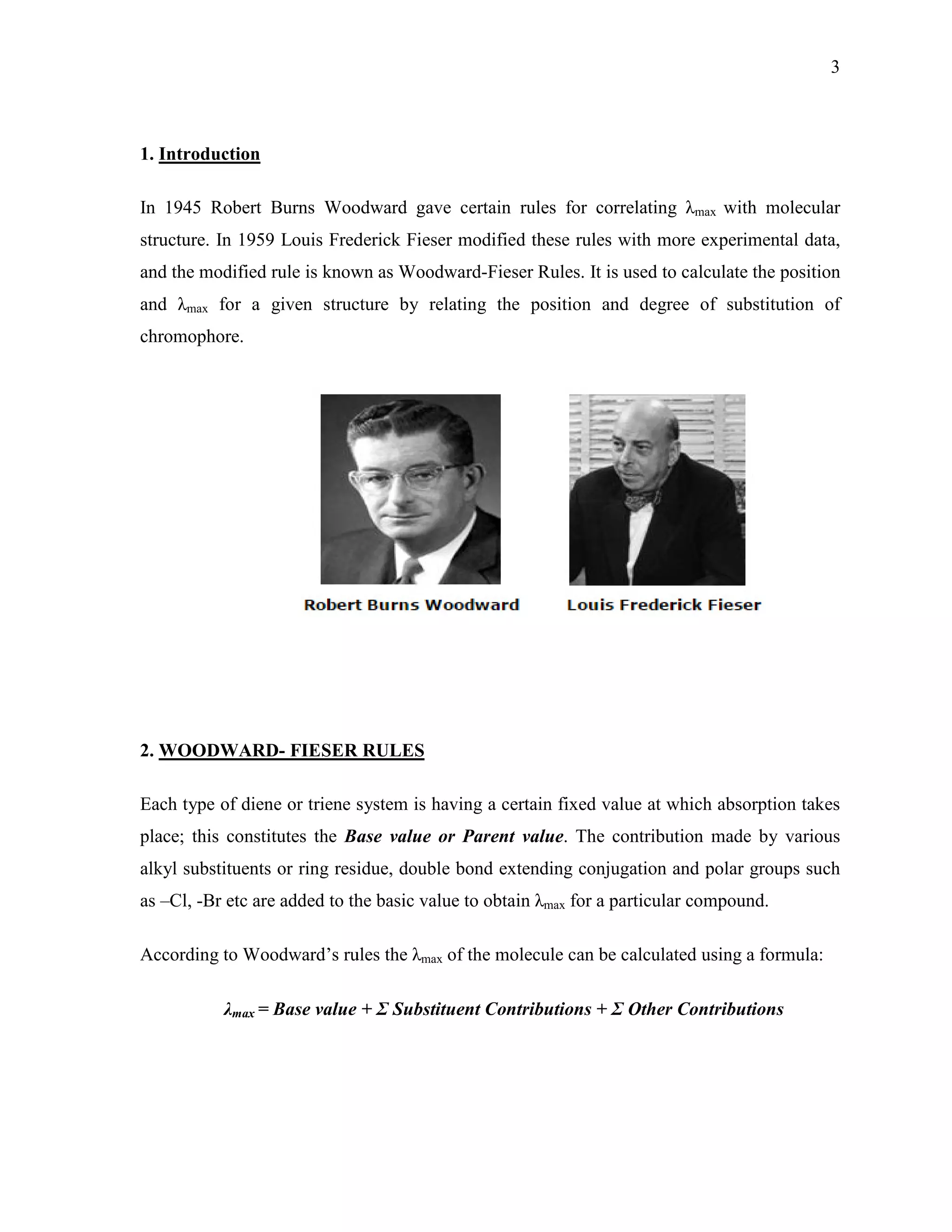 Woodward Fieser Rules for UV spectrometry | PDF