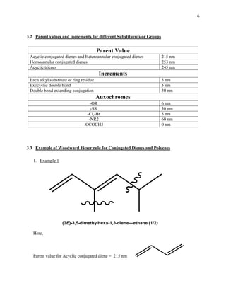 Woodward Fieser Rules for UV spectrometry | PDF