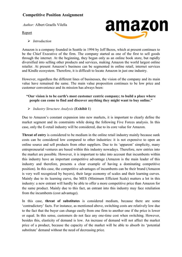 Amazon Competitive Position | PDF | Retail Industry | Industries