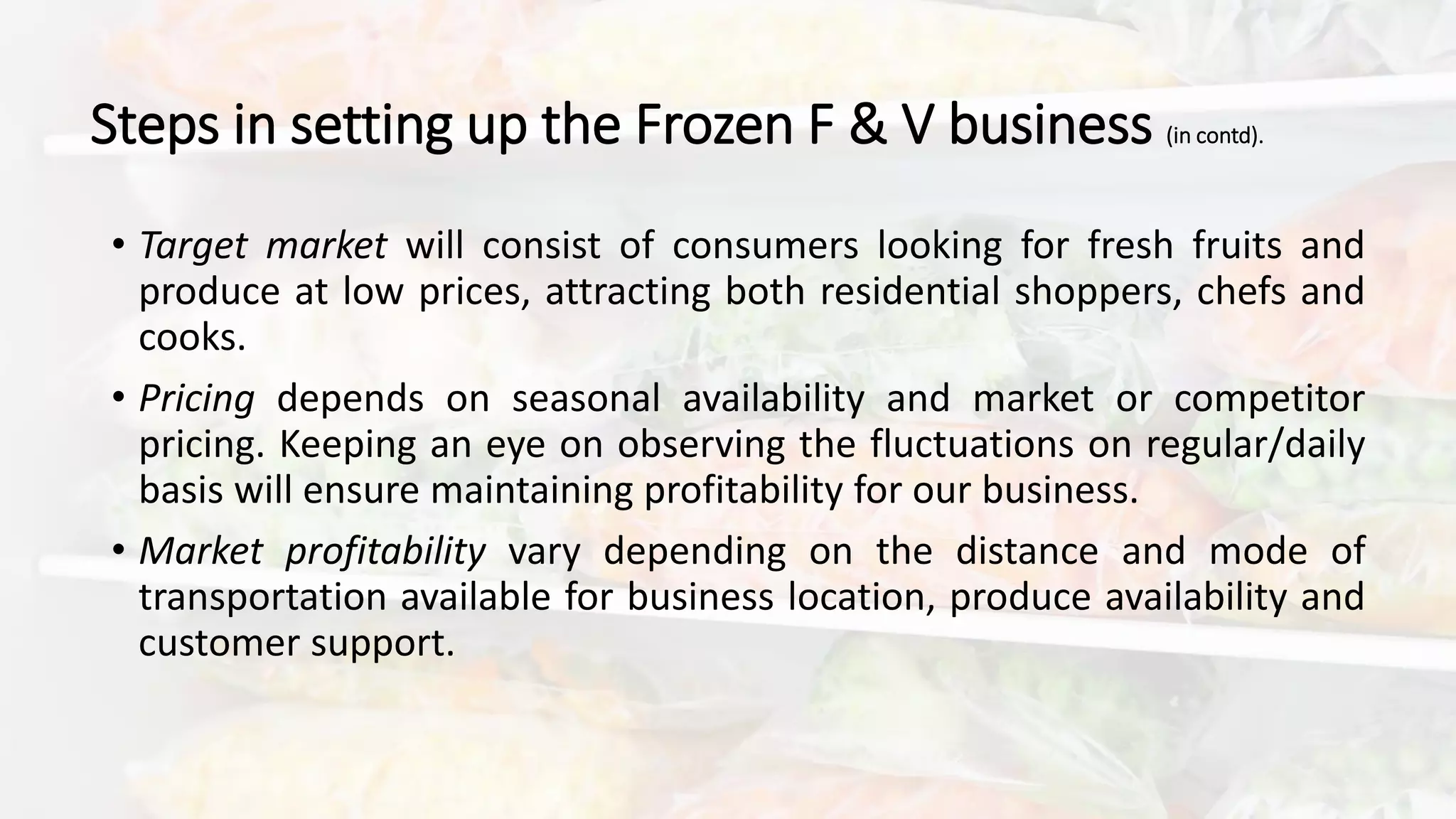 Setting up frozen fruit and Vegetable business | Entrepreneurship in ...