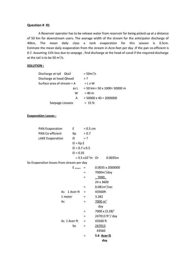 Assignment applied hydrology | PDF