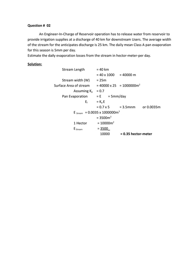 Assignment applied hydrology | PDF
