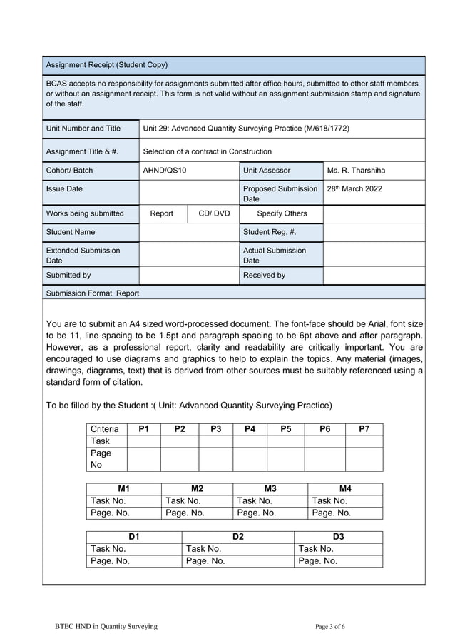 Assignment AQSP for B 10.docx | Civil Engineering Industry | Industries