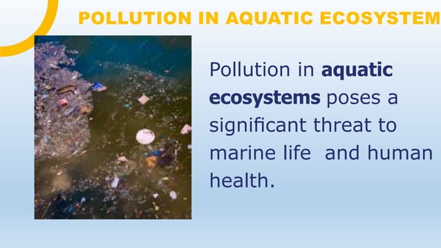 Pollution in aquatic aquatic ecosystem -problems,planning and ...